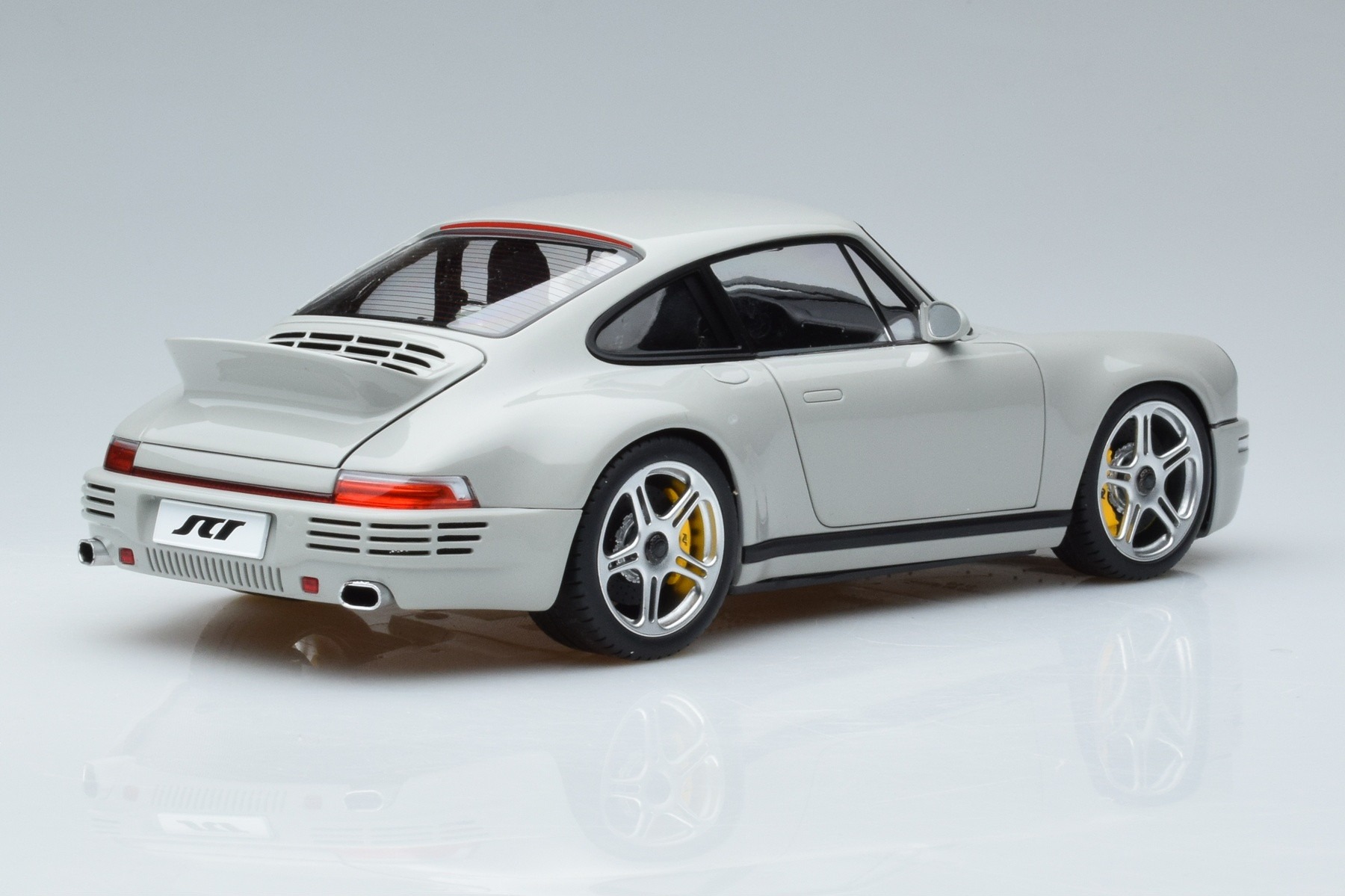 2018 RUF Porsche 911 964 SCR Coupe Chalk Grey in 1:18 scale by Almost Real
