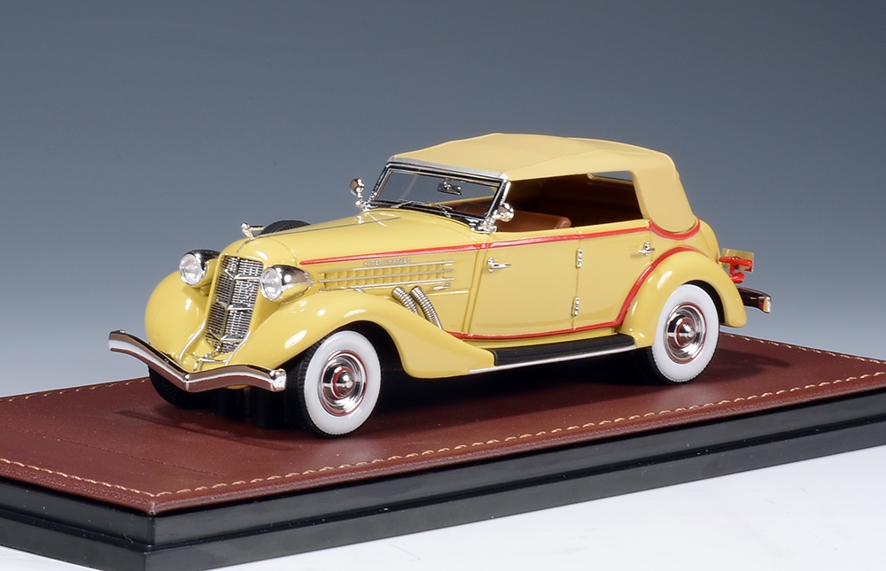 1935 Auburn 851 SuperCharged Phaeton Closed Roof Yellow in 1:43 scale ...