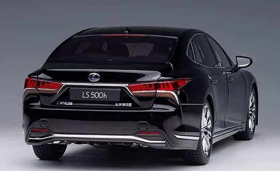 Lexus LS500h Black With Black Interior in 1:18 Scale by AUTOart by AUTOart