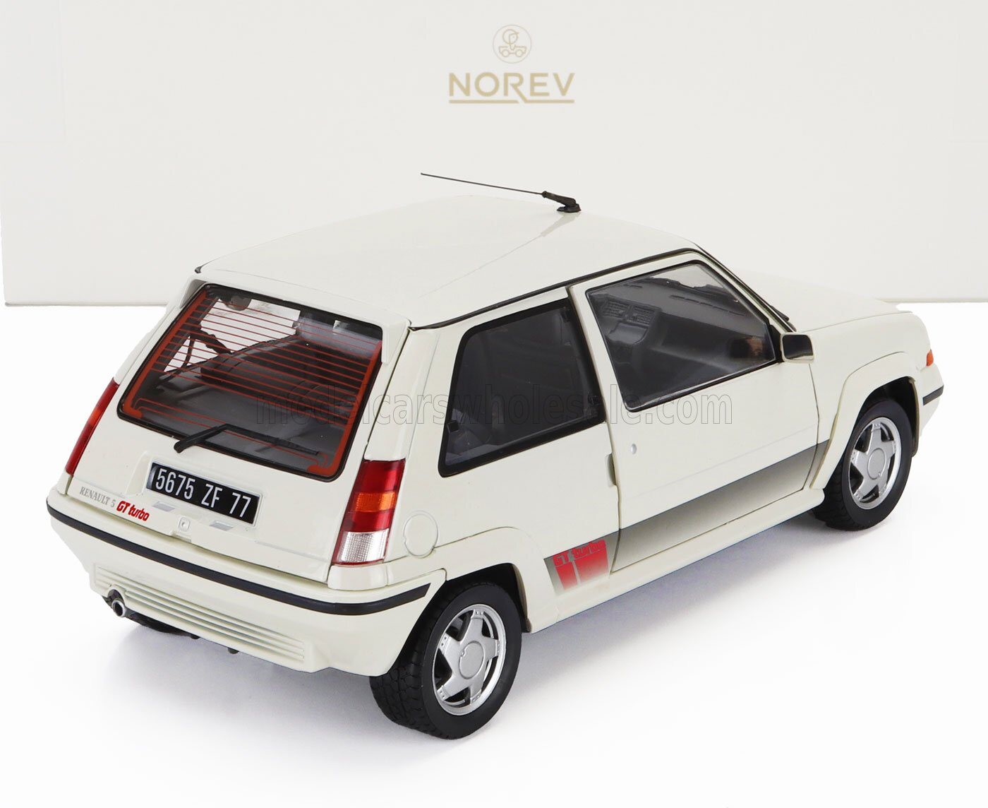 1989 Renault Supercinque GT Turbo Ph II Panda White in 1:18 scale by Norev