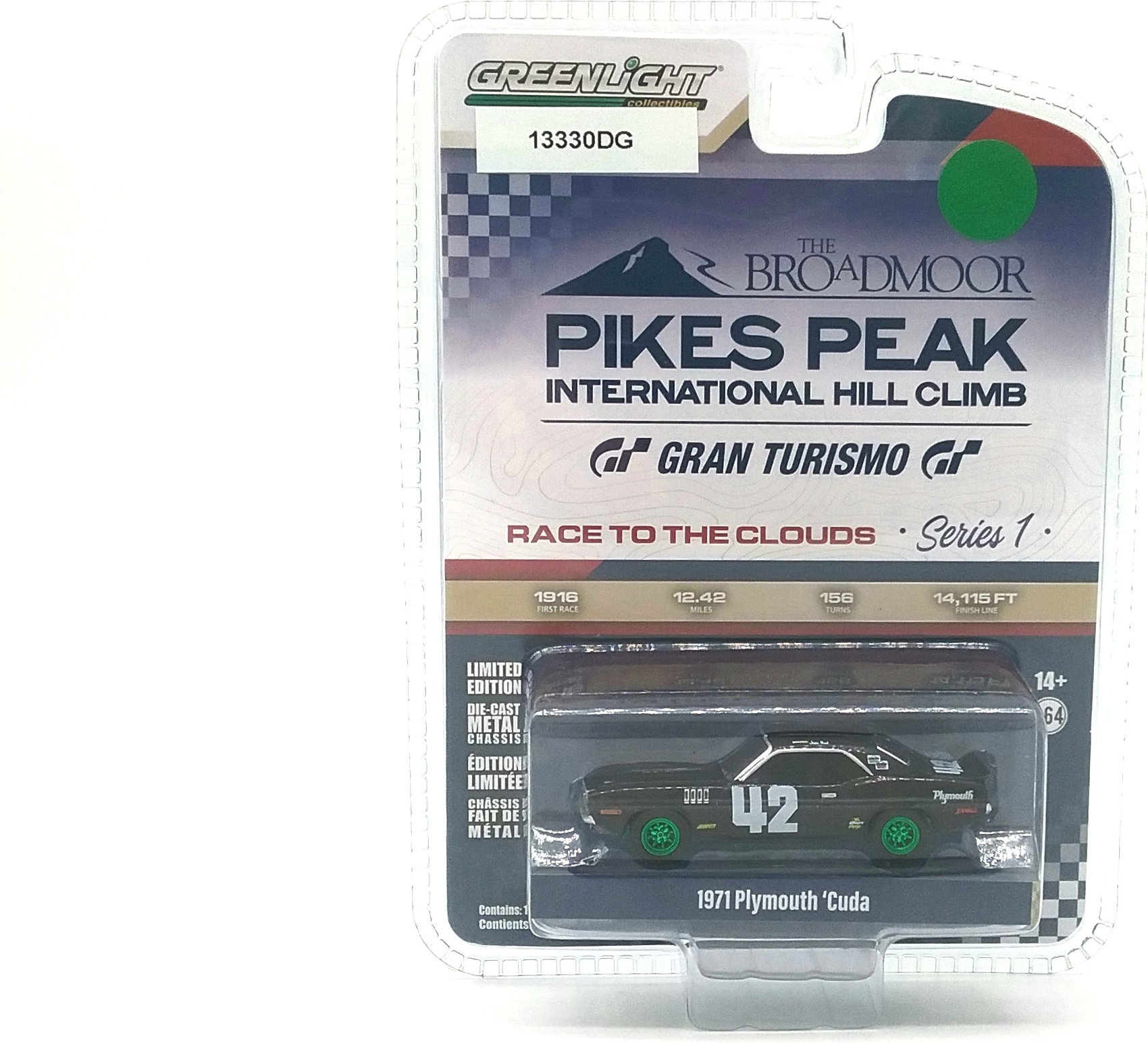 1971 Plymouth Hemi 'Cuda #42 Jess Neal w/ Rare Green Wheels in 1:64 ...