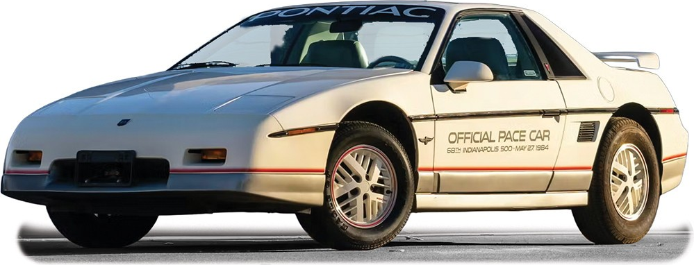 1984 Pontiac Fiero Indianapolis 500 Pace Car White in 1:43 scale by IXO