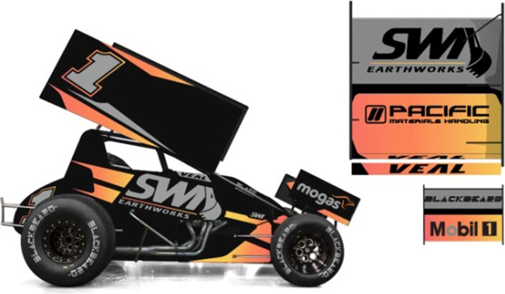 2022 #1 SWI EARTHWORKS SPRINT CAR JAMIE VEAL in 1:18 scale by Acme Diecast
