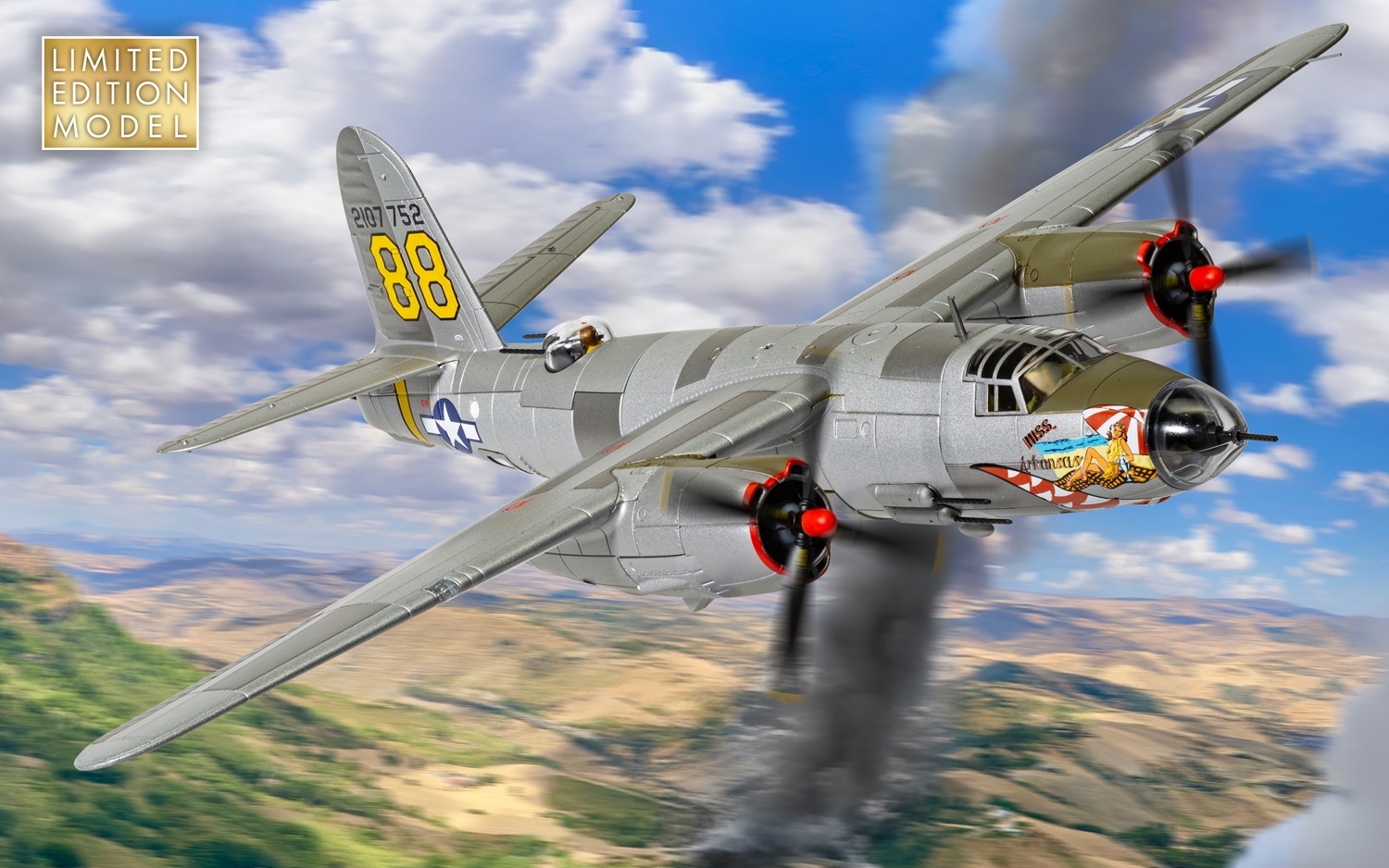 B-26B Marauder USAAF 320th BG 444th BS #42-107752 Miss Arkansas in 1:72 ...