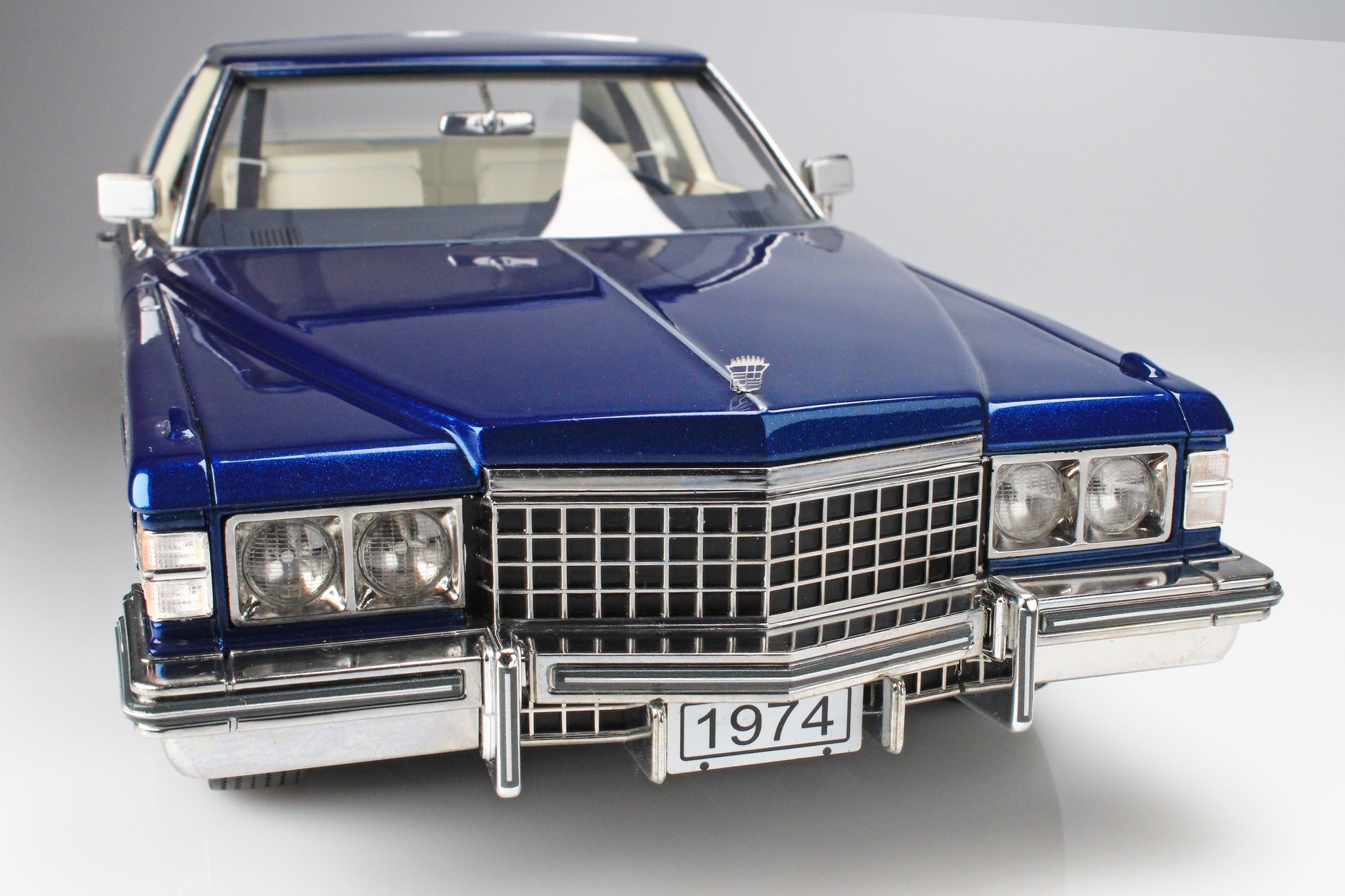 1974 Cadillac Coupe Deville Regal Blue Firemist in 1:18 scale by Stamp ...