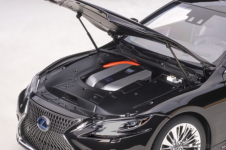 Lexus LS500h Black With Black Interior in 1:18 Scale by AUTOart by AUTOart