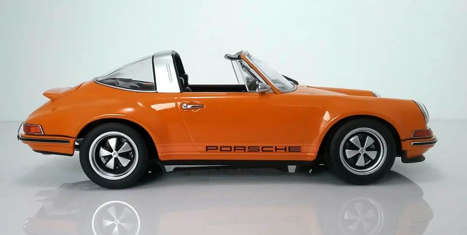 PORSCHE 911 SINGER TARGA orange in 1:18 scale by KK Diecast by KK Diecast