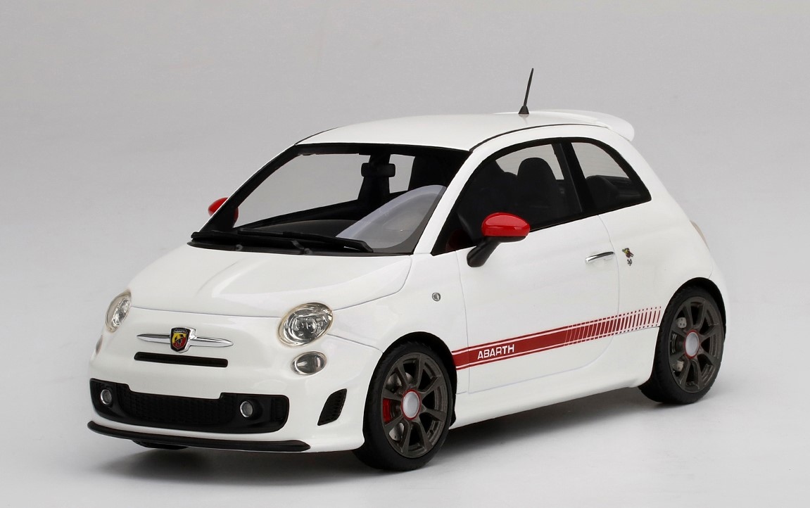 Abarth 595 Gara White in 1:18 scale by Topspeed
