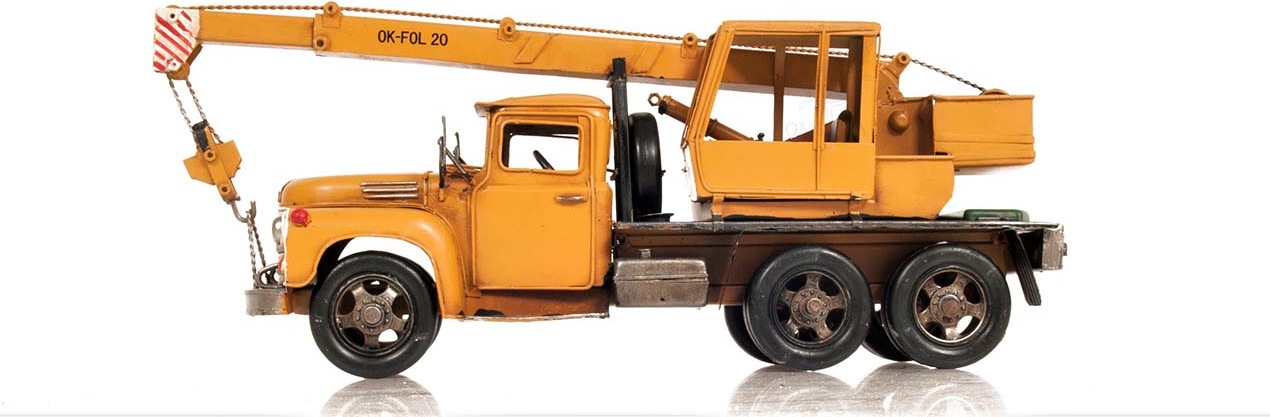 Metal Handmade Tin Crane Truck Model by Old Modern Handicrafts