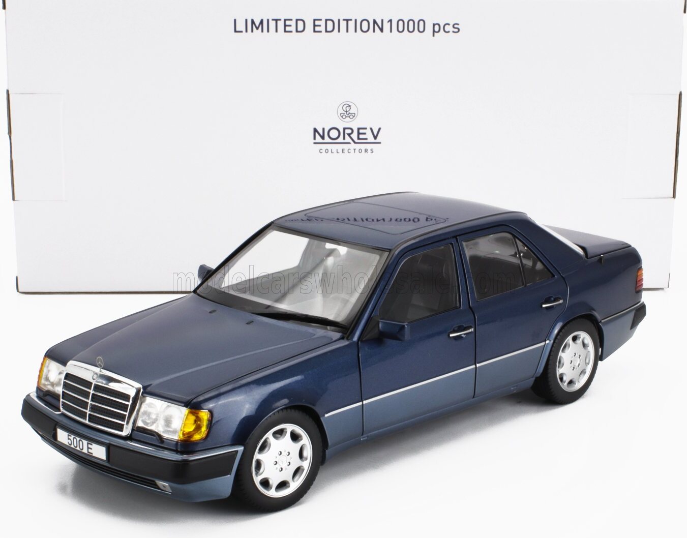 1990 Mercedes Benz E-Class 500E (W124) 2 Tone Blue in 1:18 scale by Norev