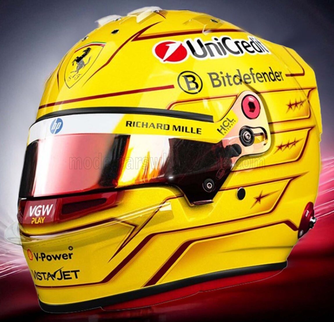Lewis Hamilton 2025 first Ferrari Helmet in 1/2 scale by Bell