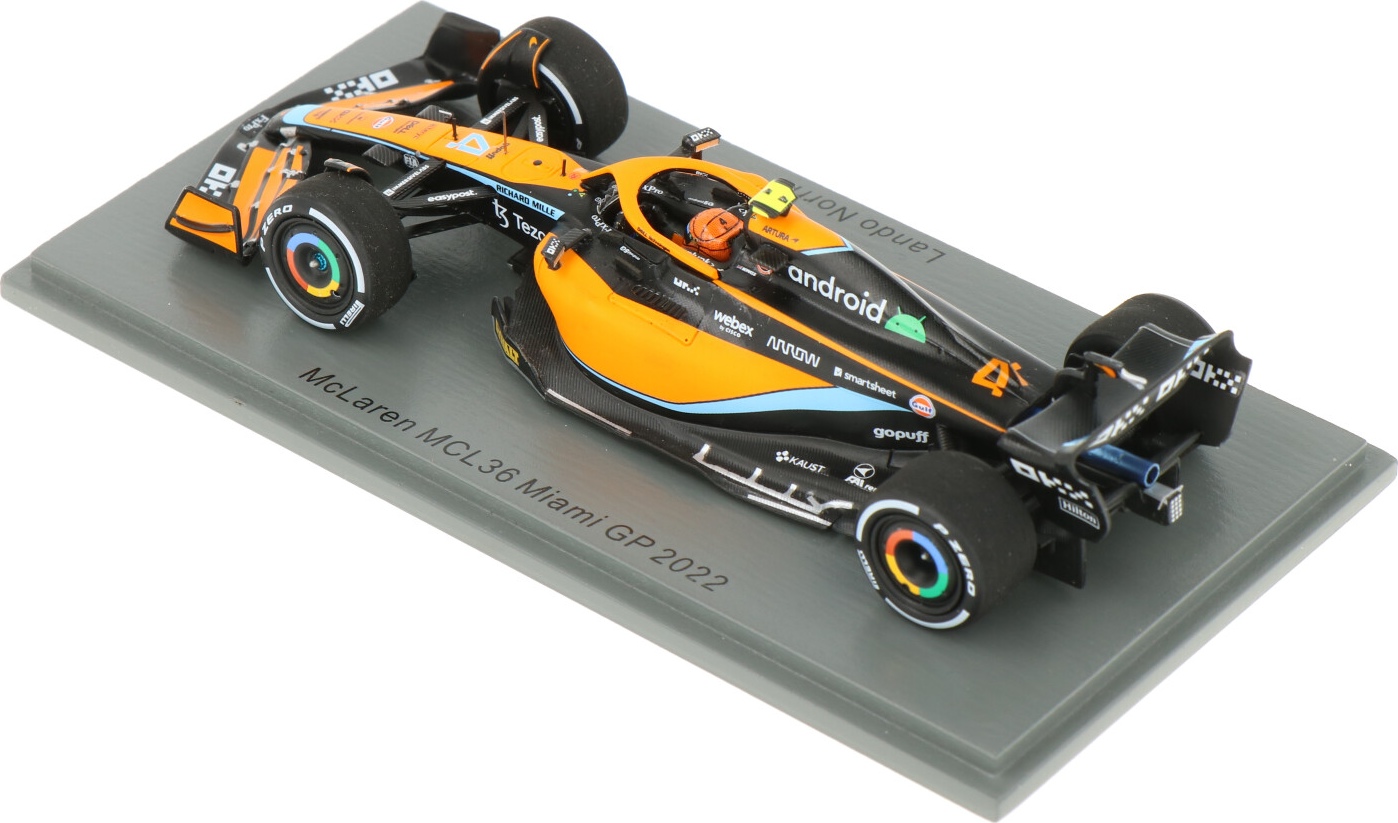 2022 McLaren MCL36 #4 Miami GP Lando Norris in 1:43 scale by Spark by Spark