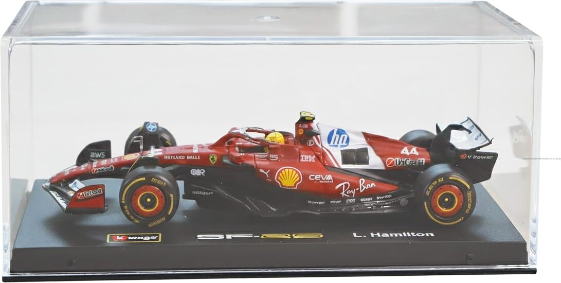 2025 LEWIS HAMILTON FERRARI #44 WITH PILOT AND SHOWCASE in 1:43 scale ...