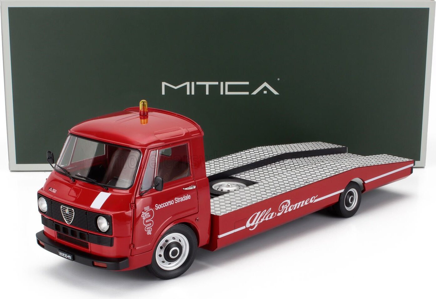 1967 Alfa Romeo A12 (F12) Tow Truck Red/Black in 1:18 scale by Mitica