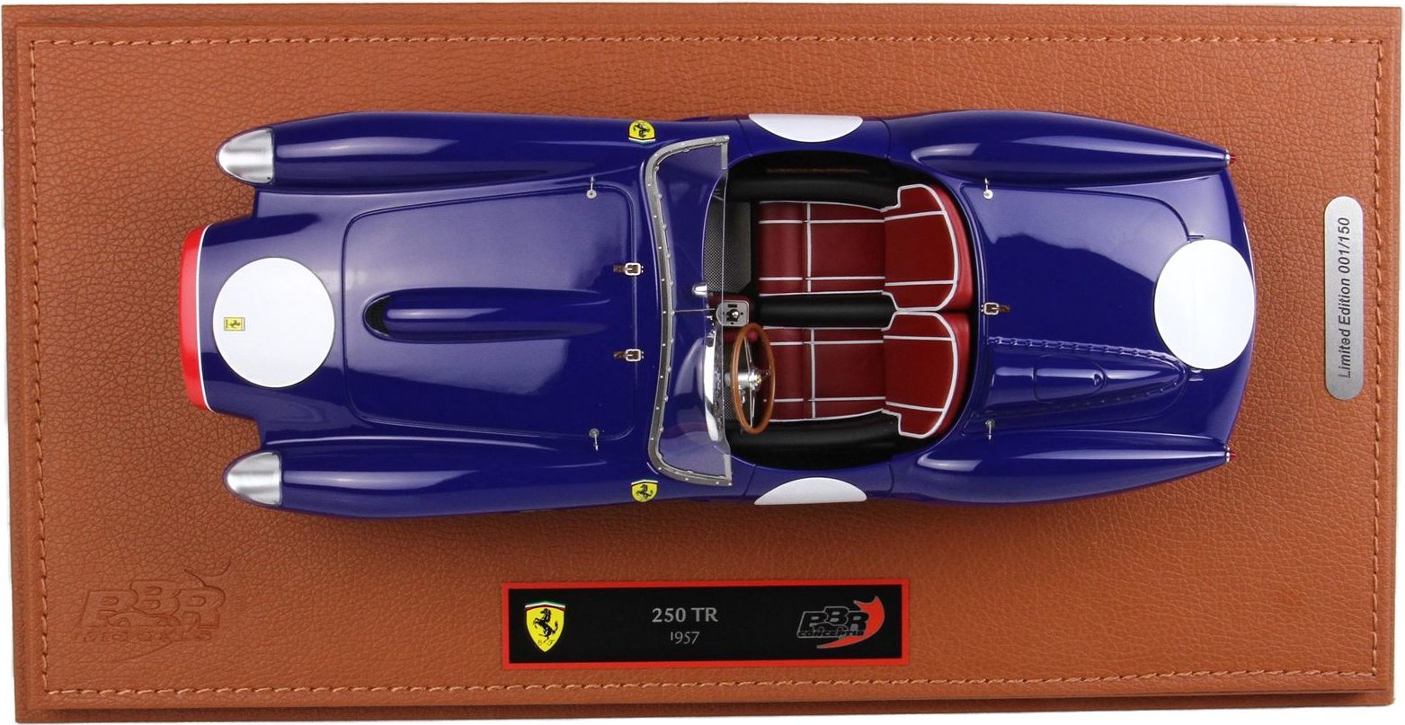 1957 Ferrari 250 Testarossa blue with Display Case in 1:18 scale by BBR