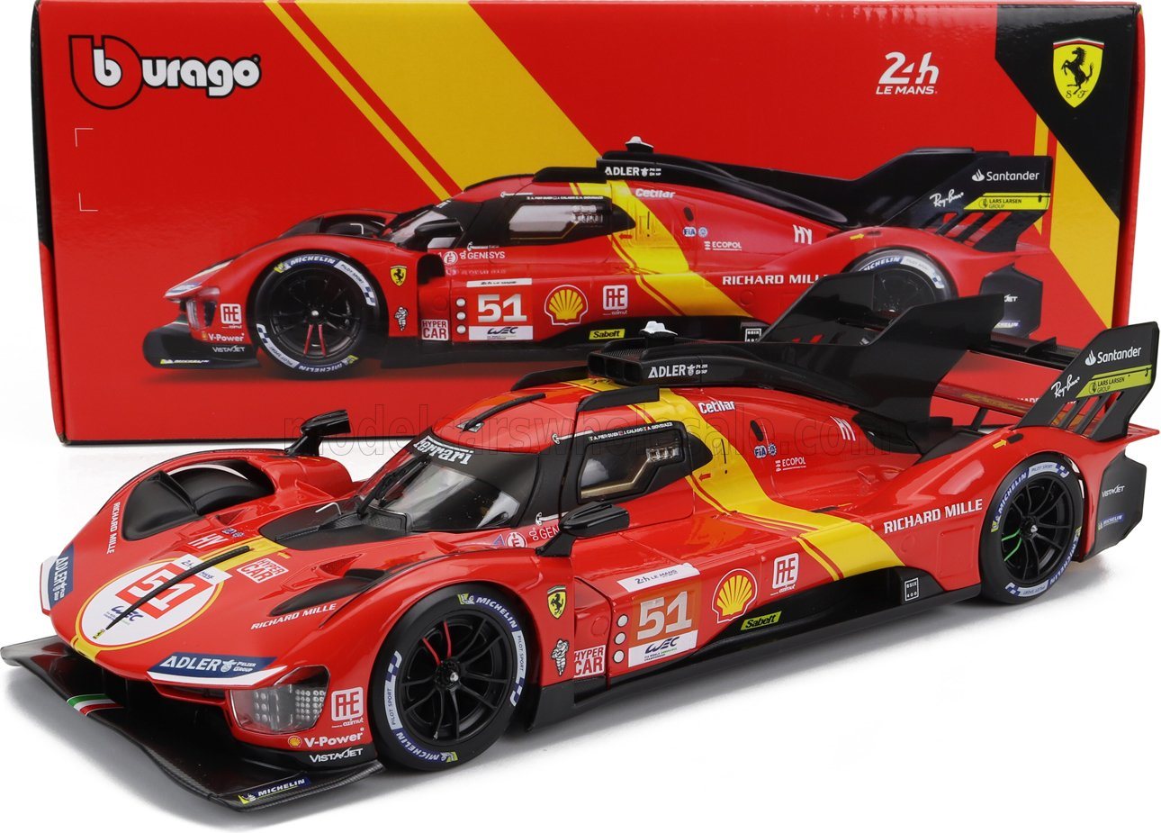 2023 Ferrari 499P 3.0L Turbo #51 Winner Le Mans in 1:18 scale by Bburago