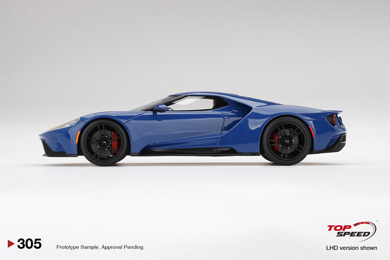 Ford GT Sunoco Blue w Yellow Stripe in 1:18 Scale by Topspeed by Topspeed