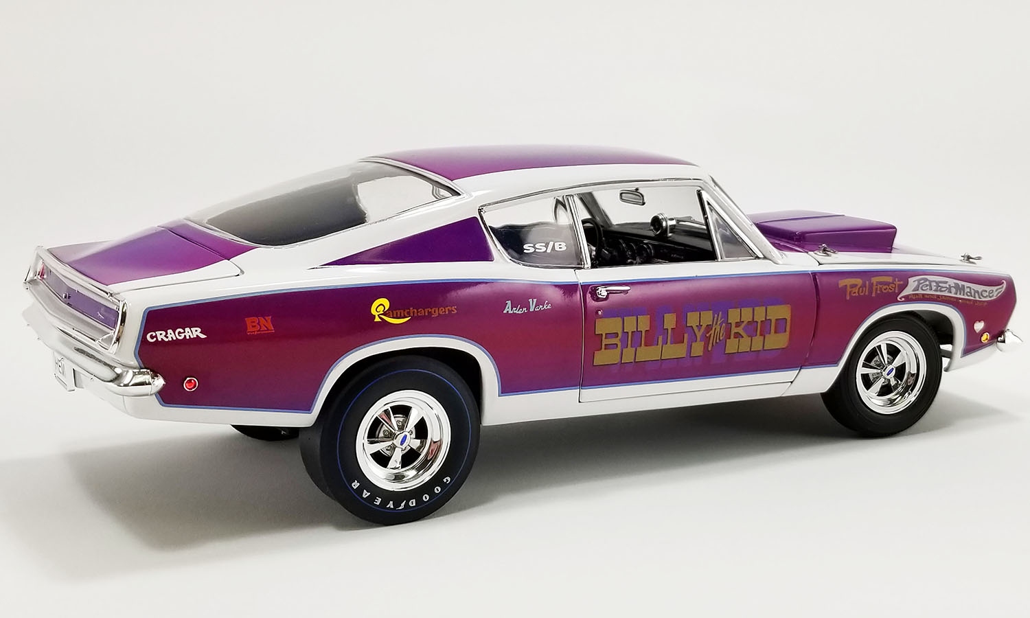 1968 PLYMOUTH BARRACUDA SUPER STOCK BILLY THE KID in 1:18 scale by Acme ...