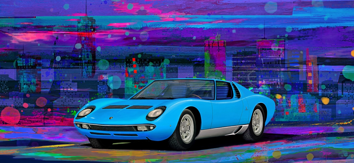 "City Slicker" Limited Edition/ Hand Signed Lamborghini Miura Abstract ...