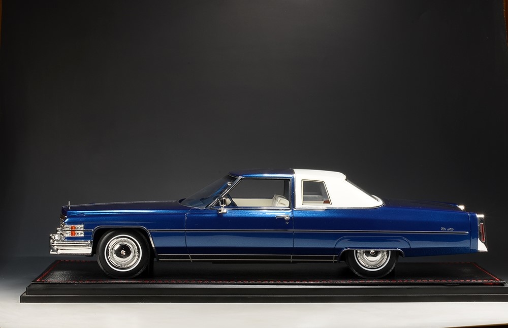1974 Cadillac Coupe Deville Regal Blue Firemist in 1:18 scale by Stamp ...