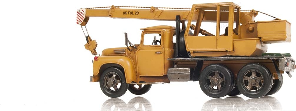 Metal Handmade Tin Crane Truck Model by Old Modern Handicrafts