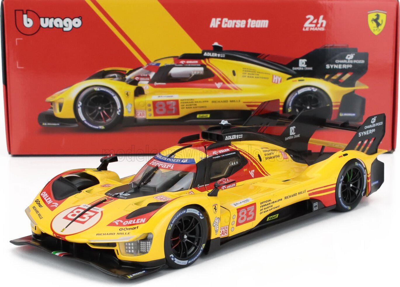 Ferrai 499P 3.0L Turbo V6 #83 2024 24h Le Mans in 1:18 scale by Bburago