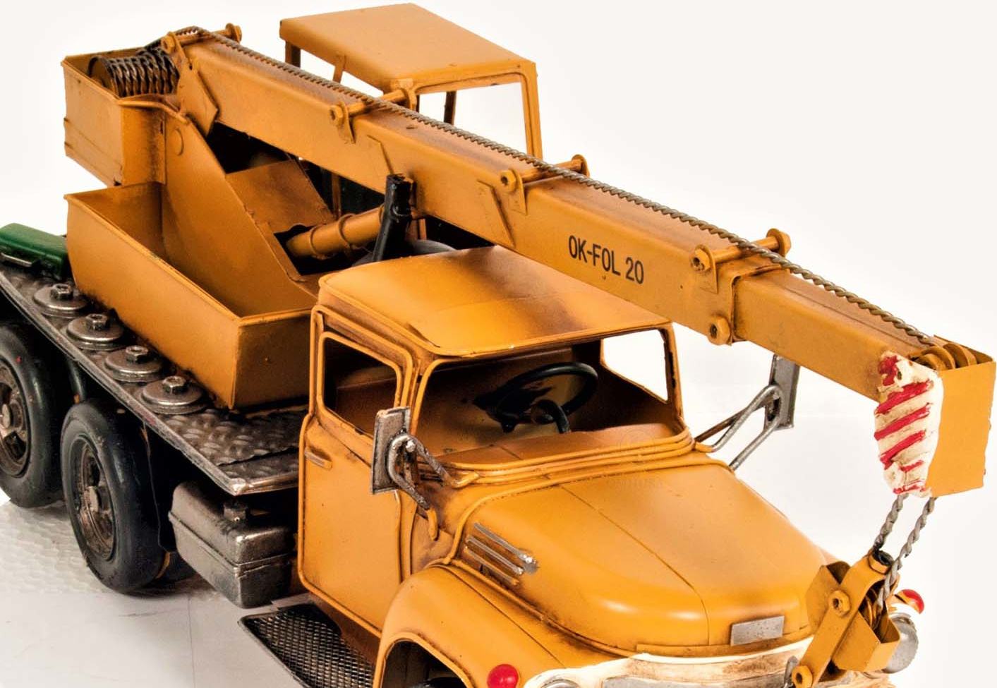 Metal Handmade Tin Crane Truck Model by Old Modern Handicrafts