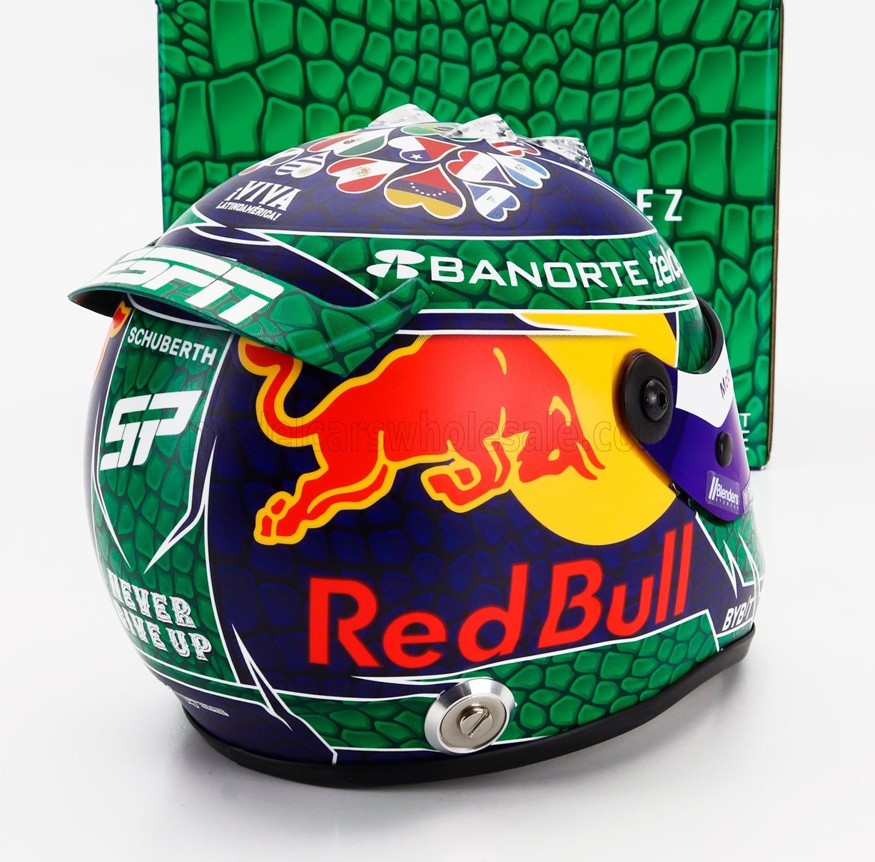 Sergio Perez #11 2024 Miami GP F1 helmet in 1:2 scale by Bell