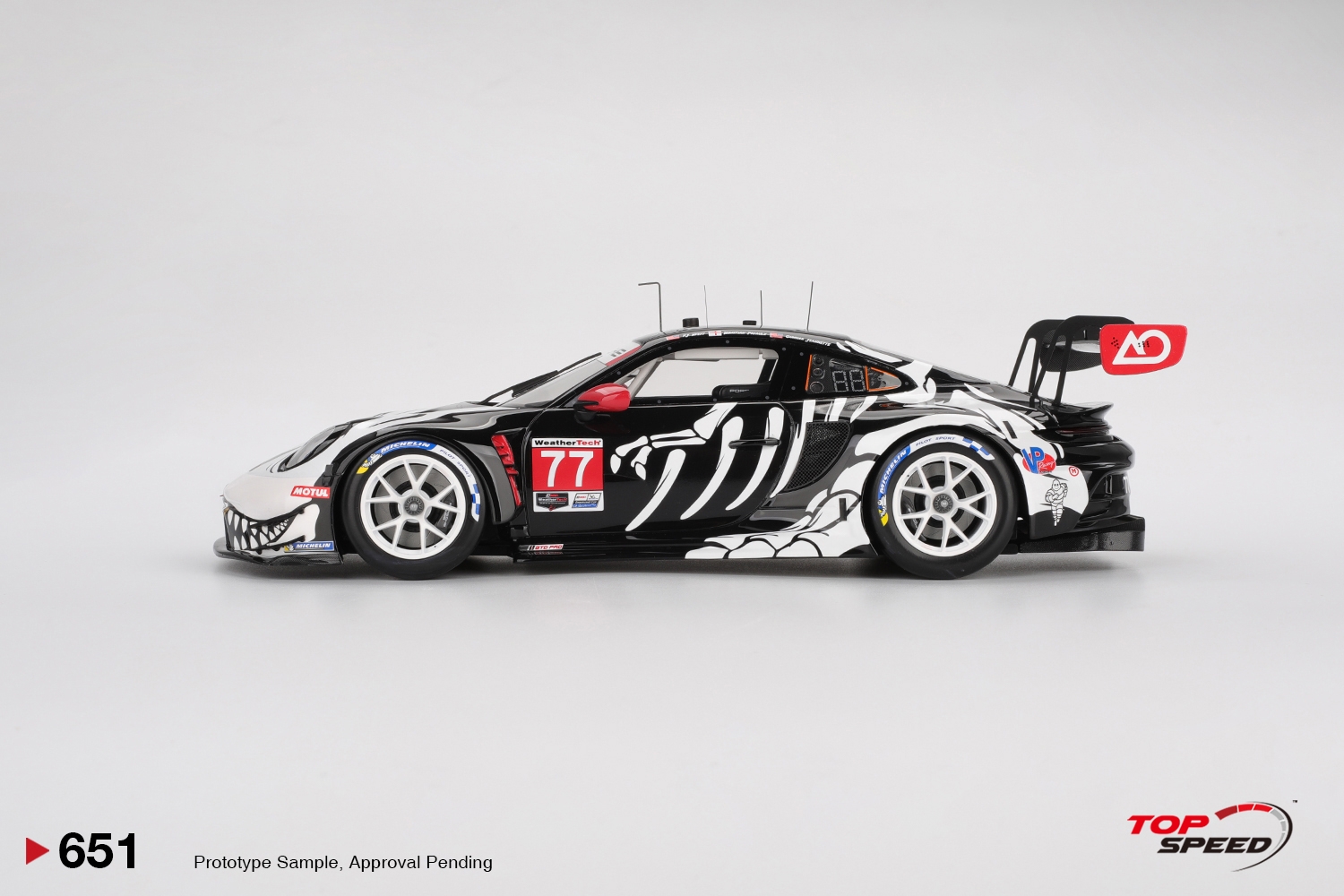 Porsche 911 GT3 R #77 AO Racing "Rexy Skeleton" 2025 IMSA Petit Le Mans ...
