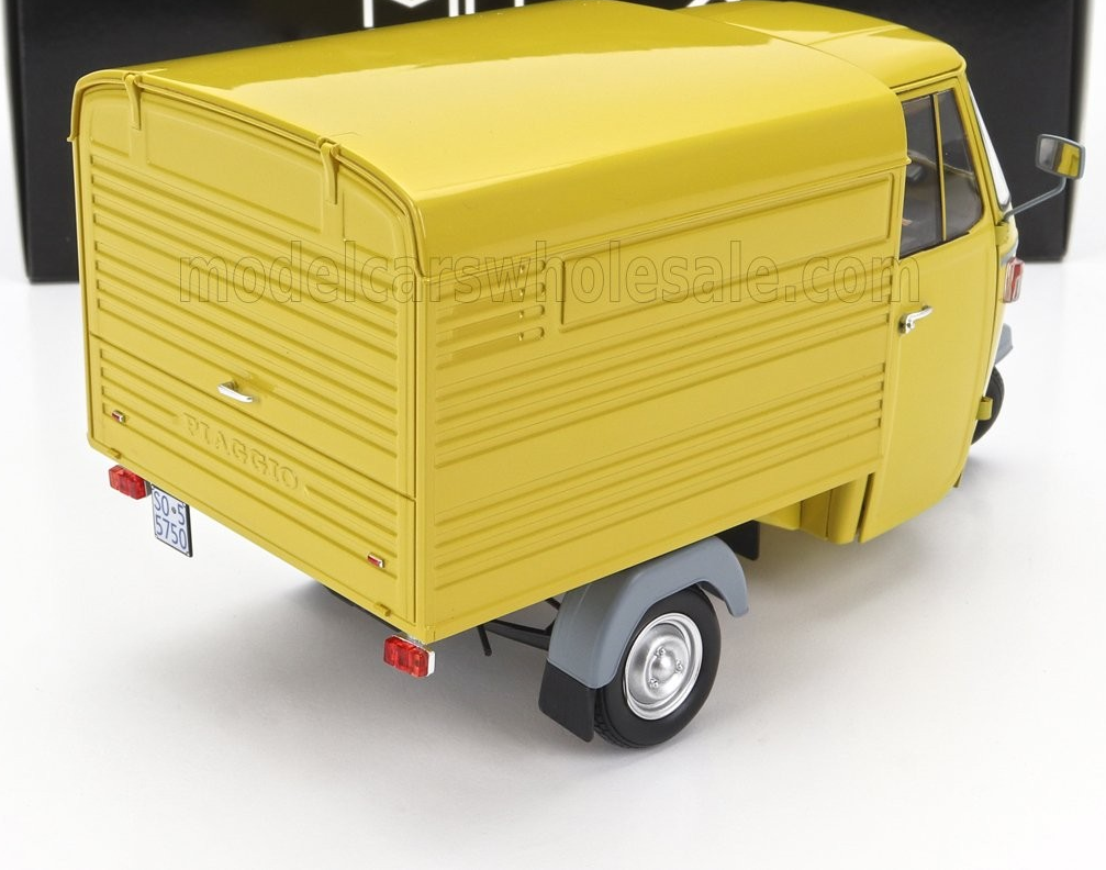 1979 Piaggio APE P501 Van Closed Yellow in 1:18 scale w/ Showcase by ...