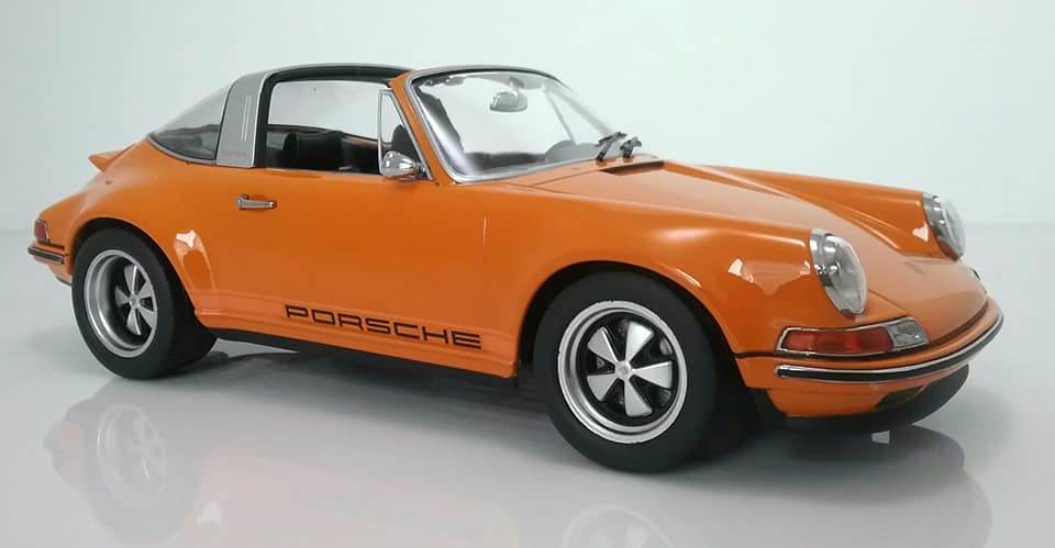 PORSCHE 911 SINGER TARGA orange in 1:18 scale by KK Diecast by KK Diecast