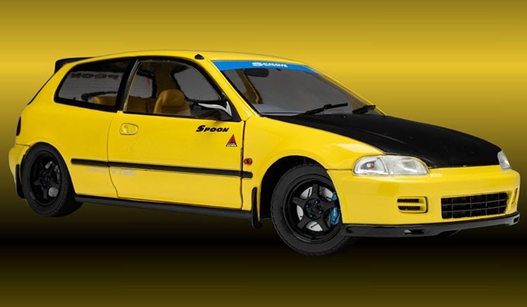 1991 Honda Civic (EG6) Yellow Spoon Version in 1:18 scale by Solido