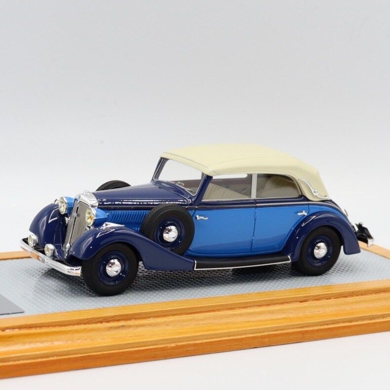 Horch 830 BL Cabriolet 1936 Close 2 Tone Blue in 1:43 scale by Ilario