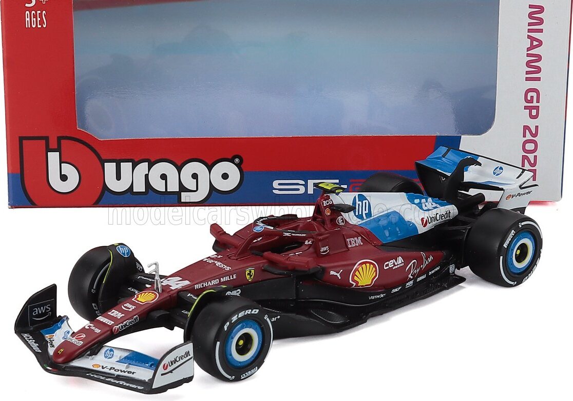 Ferrari F1 SF-25 #44 2025 Miami GP Lewis Hamilton in 1:43 scale by Bburago